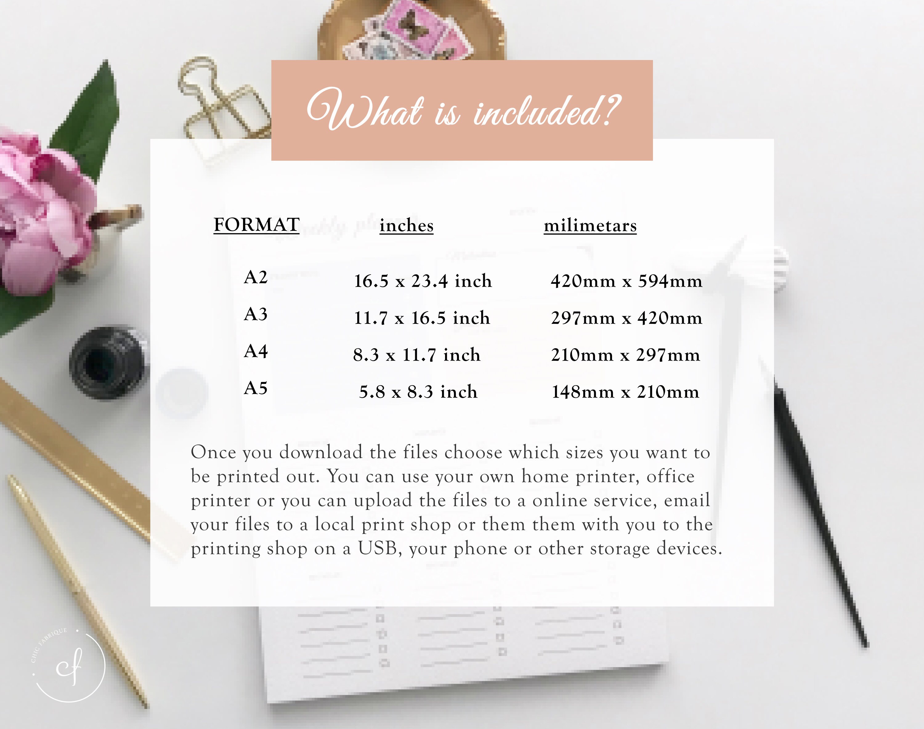 Daily Planner Elegant Printable, Feminene Daily Planning in High ...