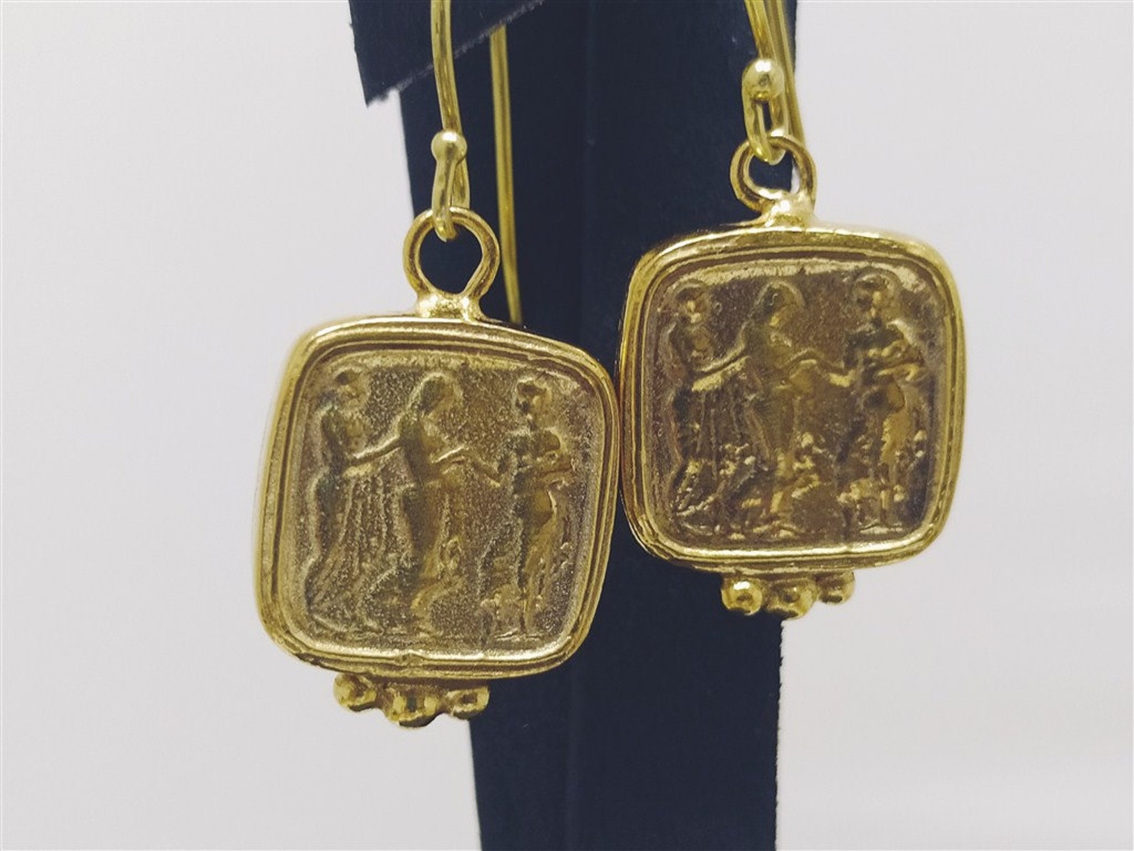 Three Human Earring Roman Coin Earrings Silver 925K Sterling Silver ...