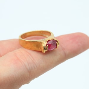 Hand Ruby Silver Ring Solid Silver 925K Sterling Silver Five Fingers ...