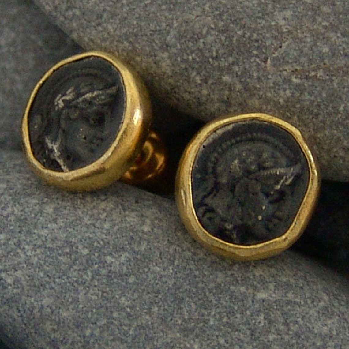 Roman Coin Earrings Silver 925K Sterling Silver Gold Over - Etsy