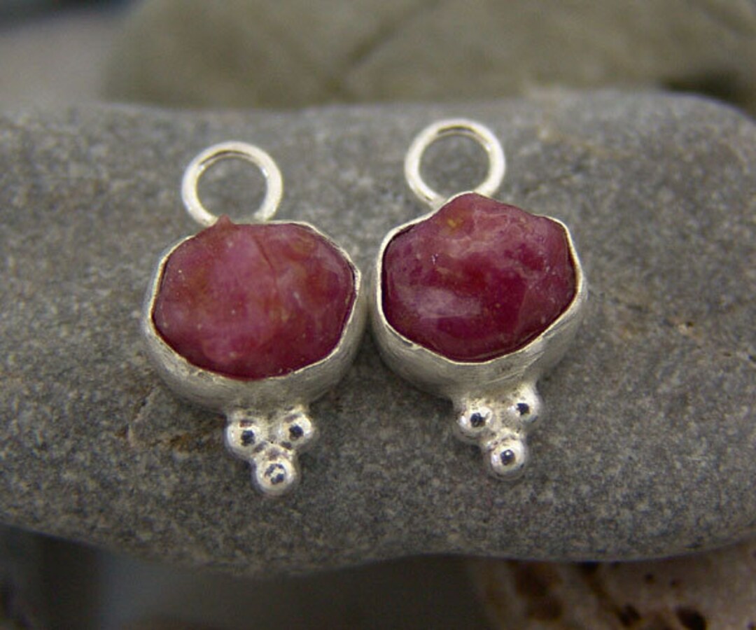 Ruby Charms Solid Sterling 925K Sterling Silver Handmade Ruby Charms ...