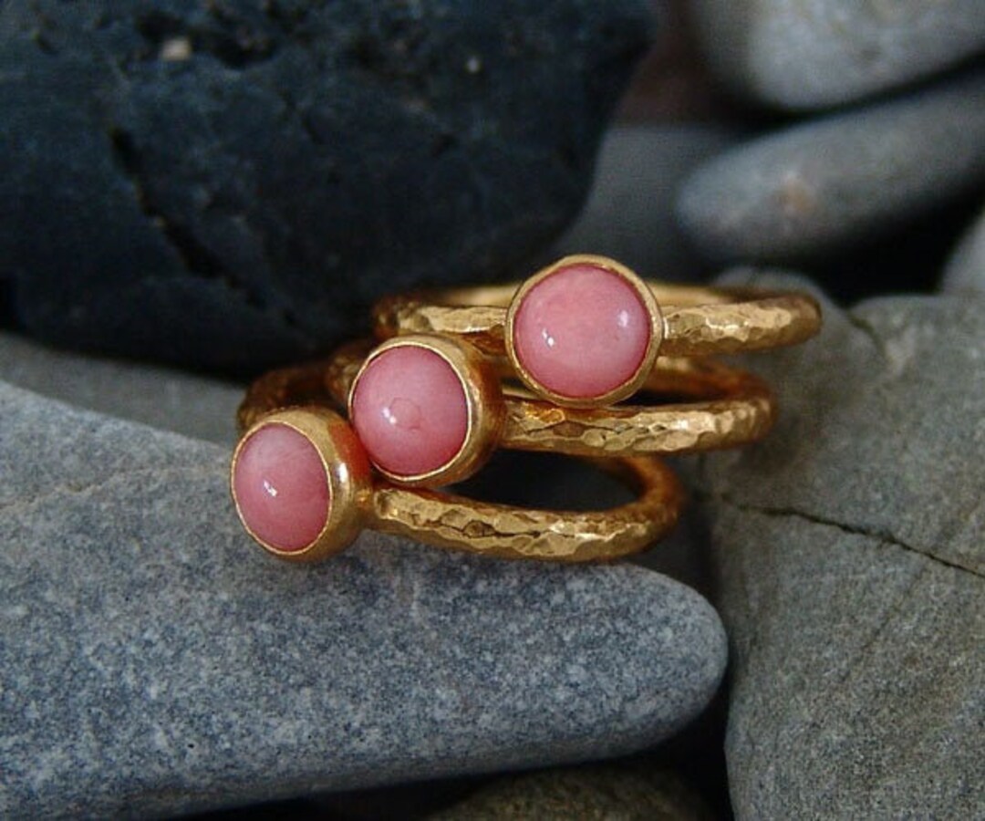 Coral Ring: Handmade 925K Sterling Silver, 24k Gold Vermeil - Etsy
