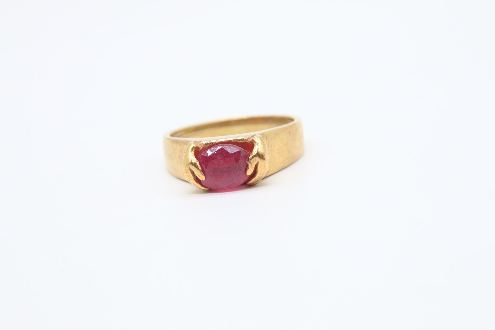 Hand Ruby Silver Ring Solid Silver 925K Sterling Silver Five - Etsy