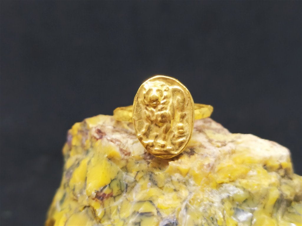 Signet Ring Roman Coin Sterling Silver Ring 24k Gold Over Coin Ring ...