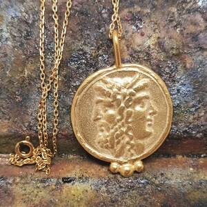 Two Face Replica Coin Necklace, Hammered Sterling Silver - Etsy