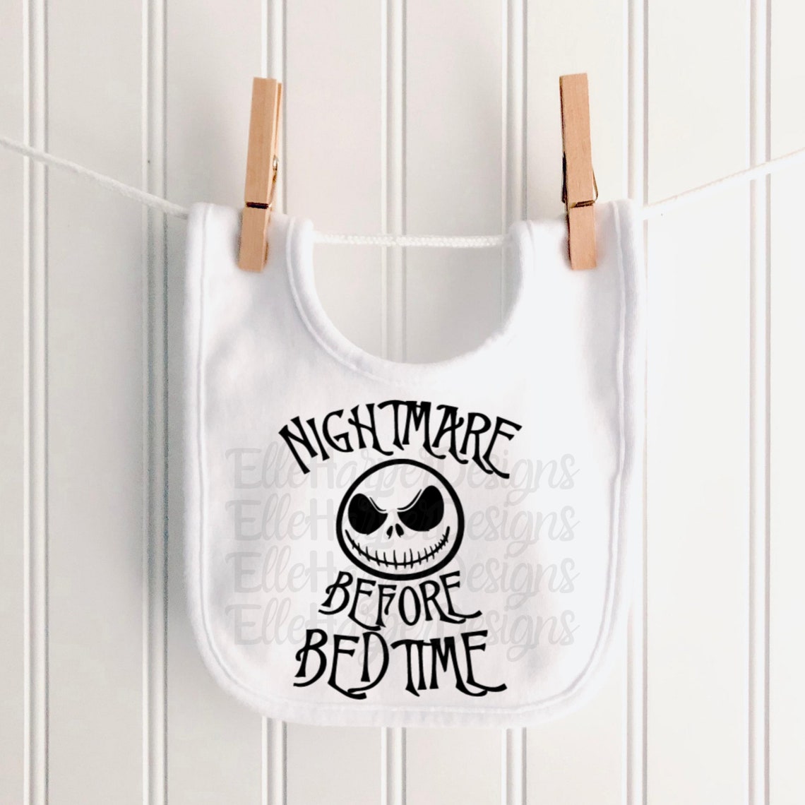 Nightmare Before Bedtime Baby Bib SVG PDF- Png - Pdf- Dxf - INSTANT ...