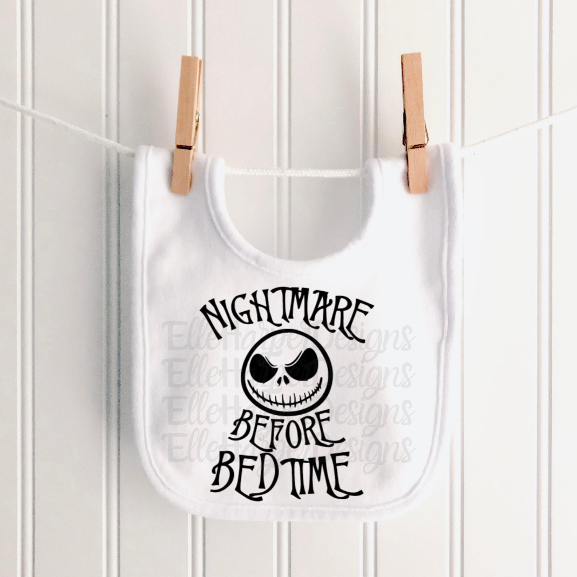 Nightmare Before Bedtime Baby Bib SVG PDF- Png - Pdf- Dxf - INSTANT ...