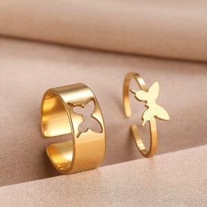 Butterfly Rings for Women Matching Rings for Couples Rings Silver ...