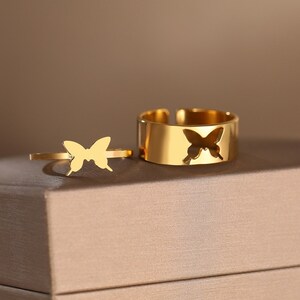 Butterfly Rings for Women Matching Rings for Couples Rings Silver ...