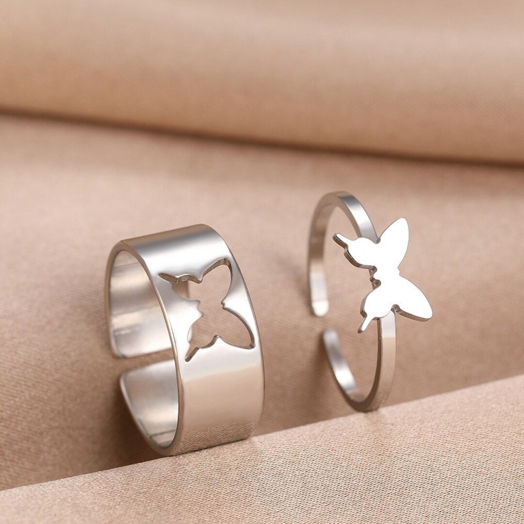 Butterfly Rings for Women Matching Rings for Couples Rings Silver ...