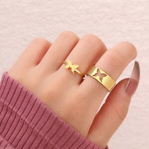 Butterfly Rings for Women Matching Rings for Couples Rings Silver ...