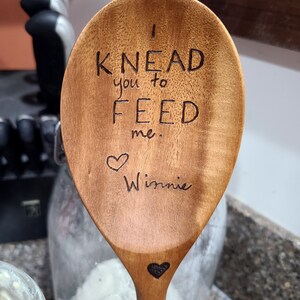 Sourdough Starter Stirrer Wood Spoon, Knead You to Feed Me, Special ...
