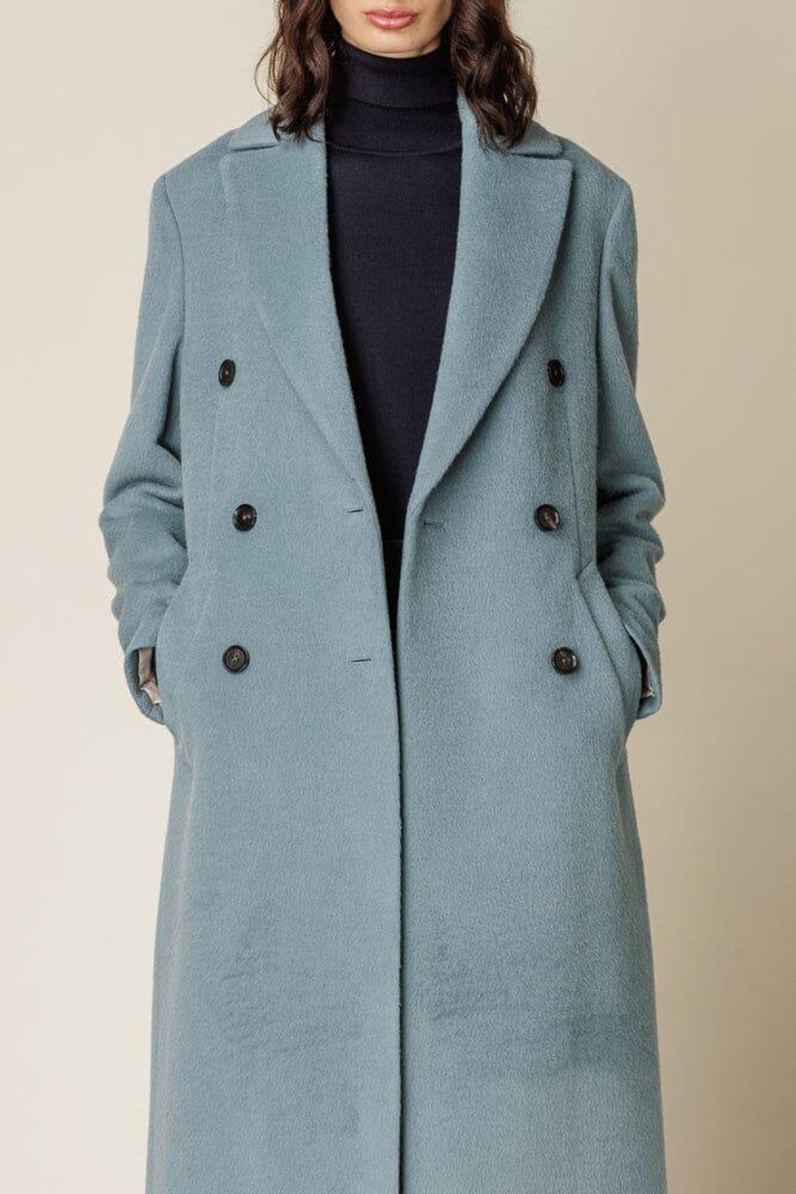 Handcrafted 6-breasted Long Wool Coat for Women – Elegant and Warm ...