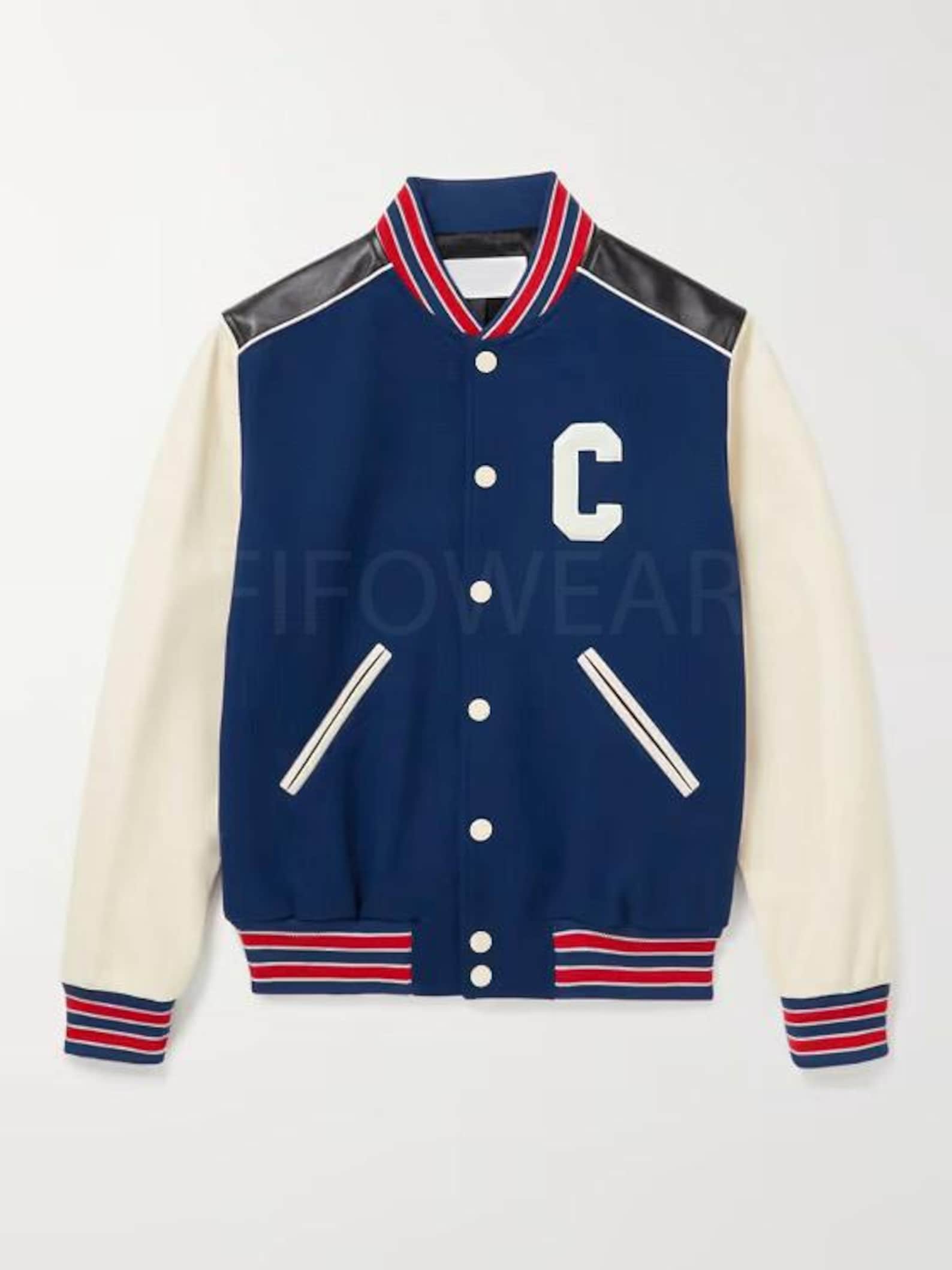 Logo-appliquéd Wool-blend and Leather Varsity Jacket - Etsy