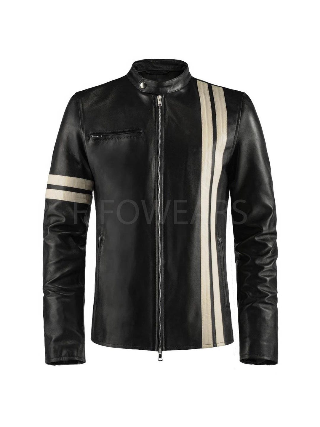Own the Road in This Striking Men's Leather Racing Jacket - Etsy