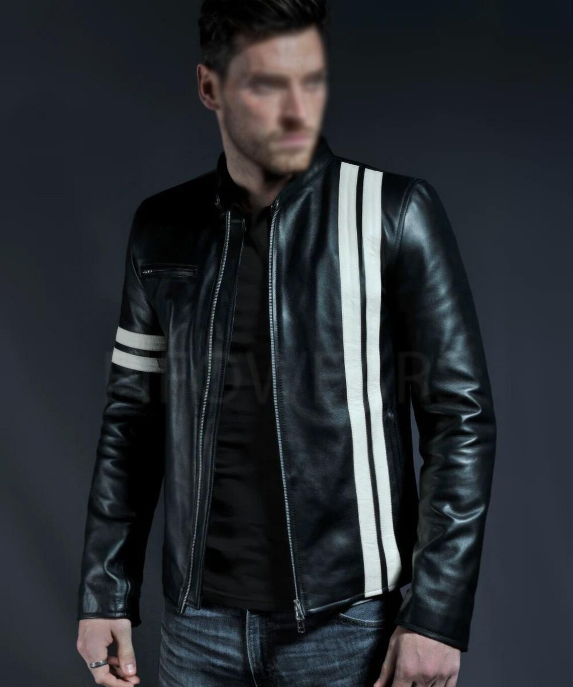 Own the Road in This Striking Men's Leather Racing Jacket - Etsy