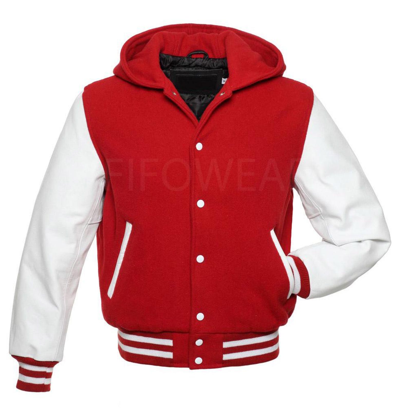 Royal Blue / White Leather High School Style Unisex Varsity Jacket With ...