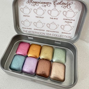 Afternoon Tea Collection Quarter Pans Tin Vegan Handmade Watercolor ...