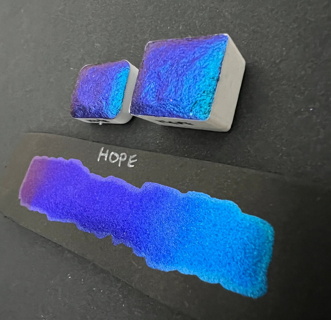 Hope Intense Sparkly Colorshift Vegan Handmade Watercolor Blue ...
