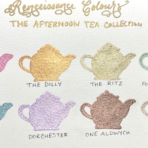 Afternoon Tea Collection Quarter Pans Tin Vegan Handmade Watercolor ...