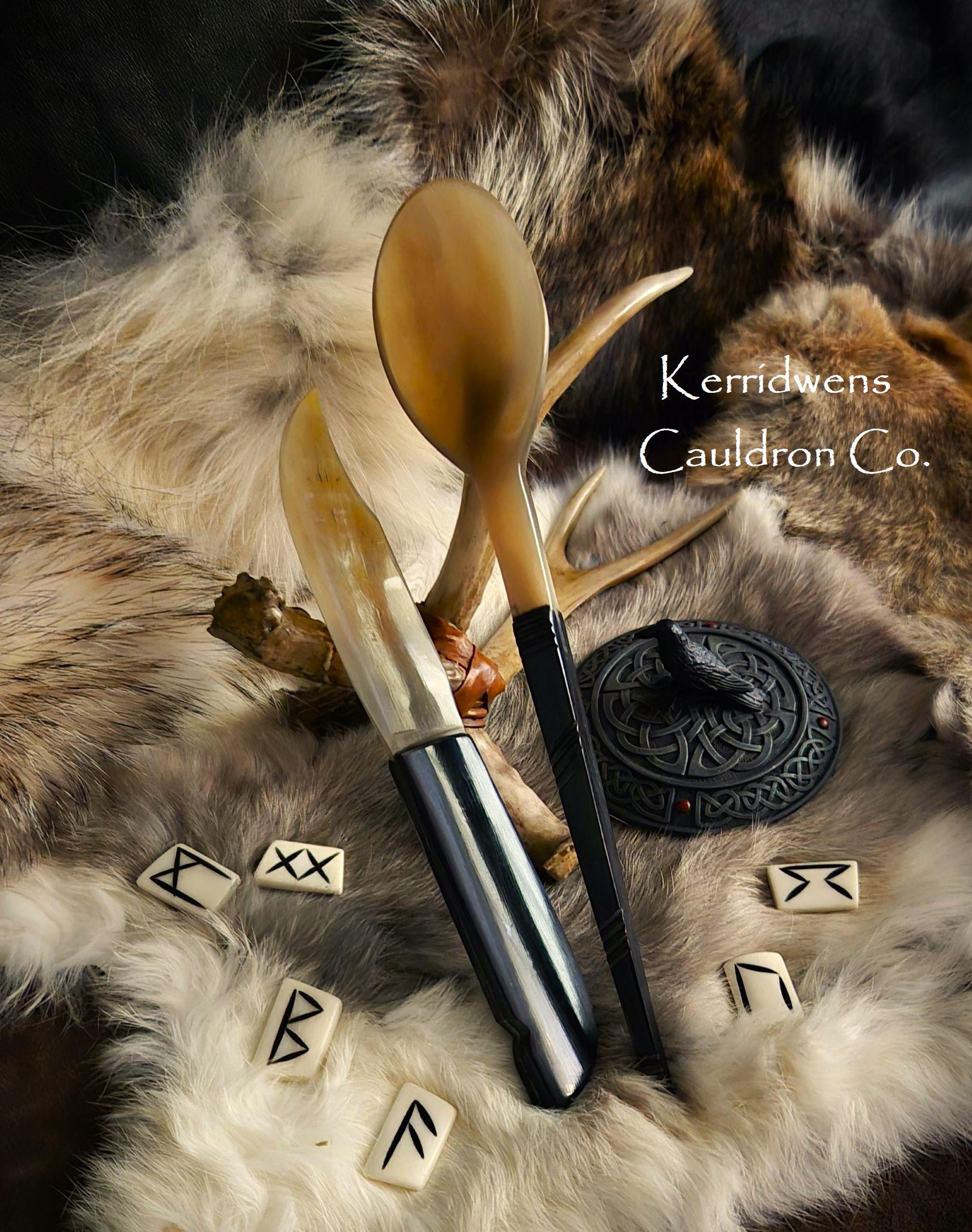 Medieval Kitchen Witchery Athame and Spoon, Kitchen Ritual Tools, Cow ...