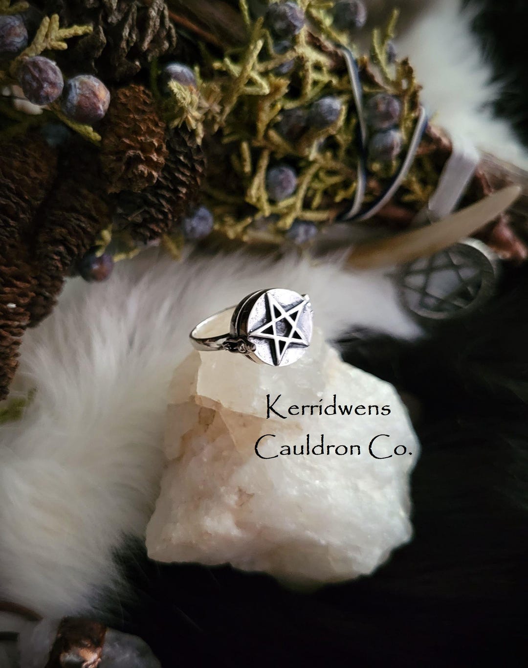 Pentacle 925 Sterling Silver, Witches Amulet, Wiccan, Rings, Pagan ...