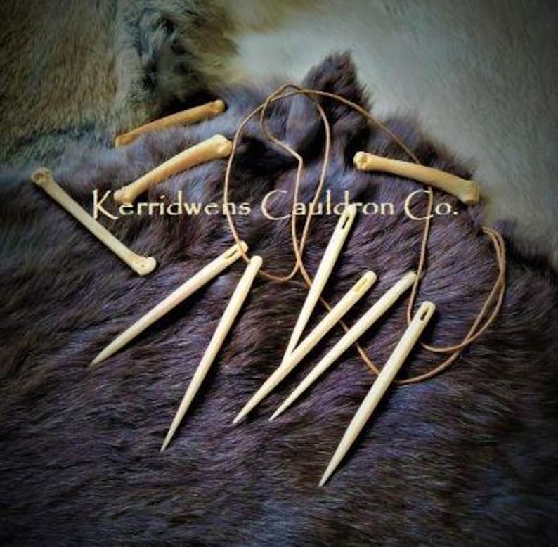 2 Pk. Medieval Nålbinding Needles, Nalbinding, Mule Deer Bone, Sewing ...