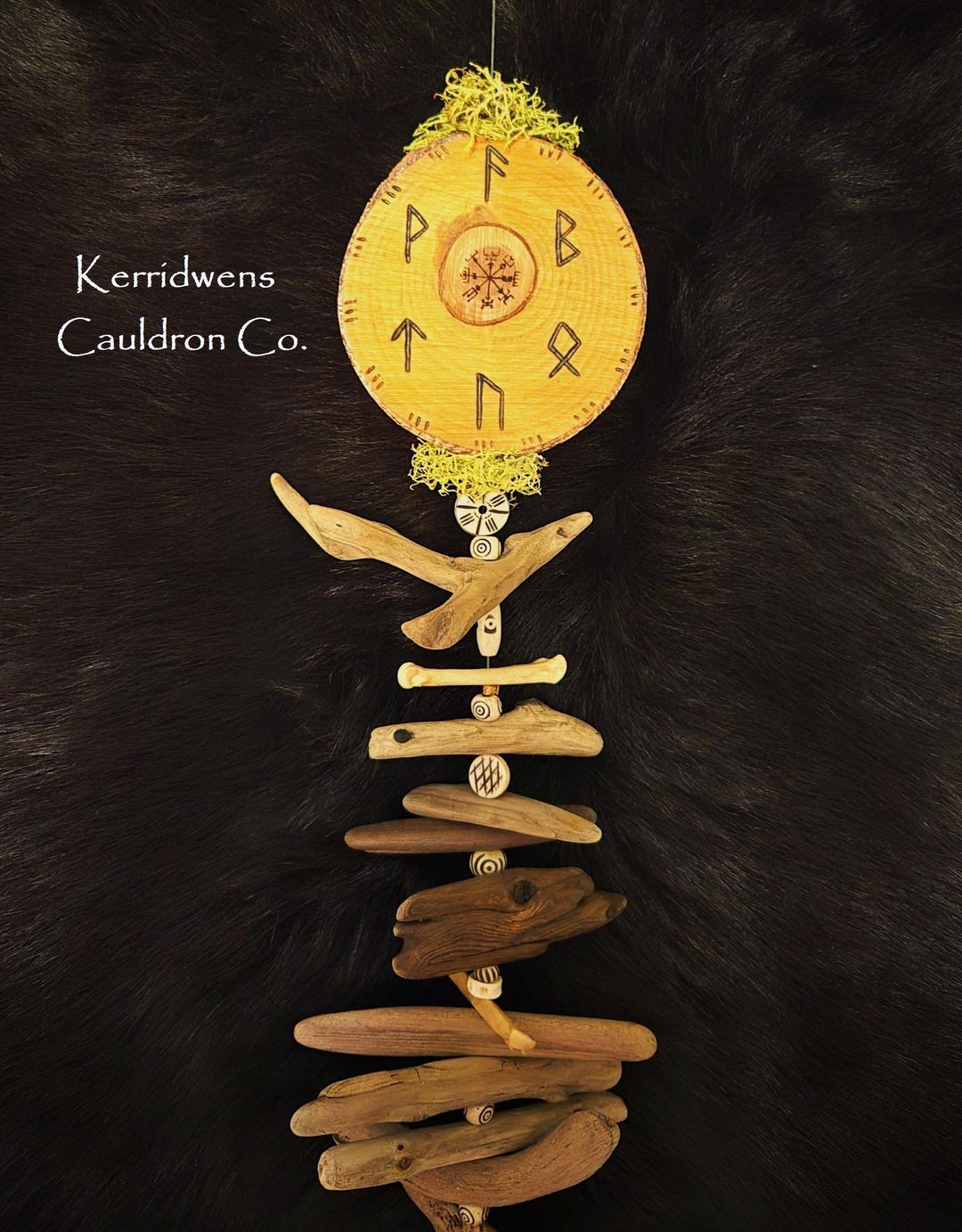 Vegvisir Compass Valhalla Ladder, Viking, Runes, Wind Chime, Driftwood ...