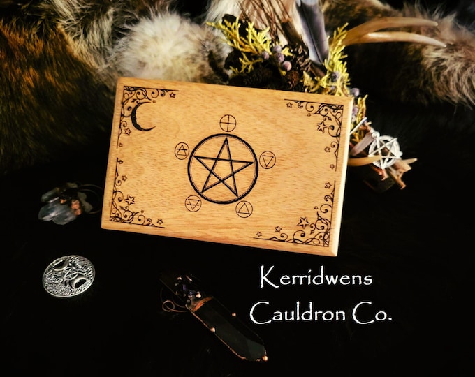 Pentagram Box, Wicca, Pagan, Altar Box, Tarot Card Box, Jewelry Box ...