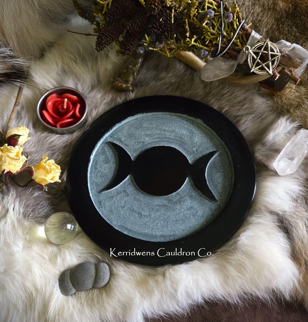 Triple Moon Tile, Altar Divination, Candle Riser, Incense Burner ...
