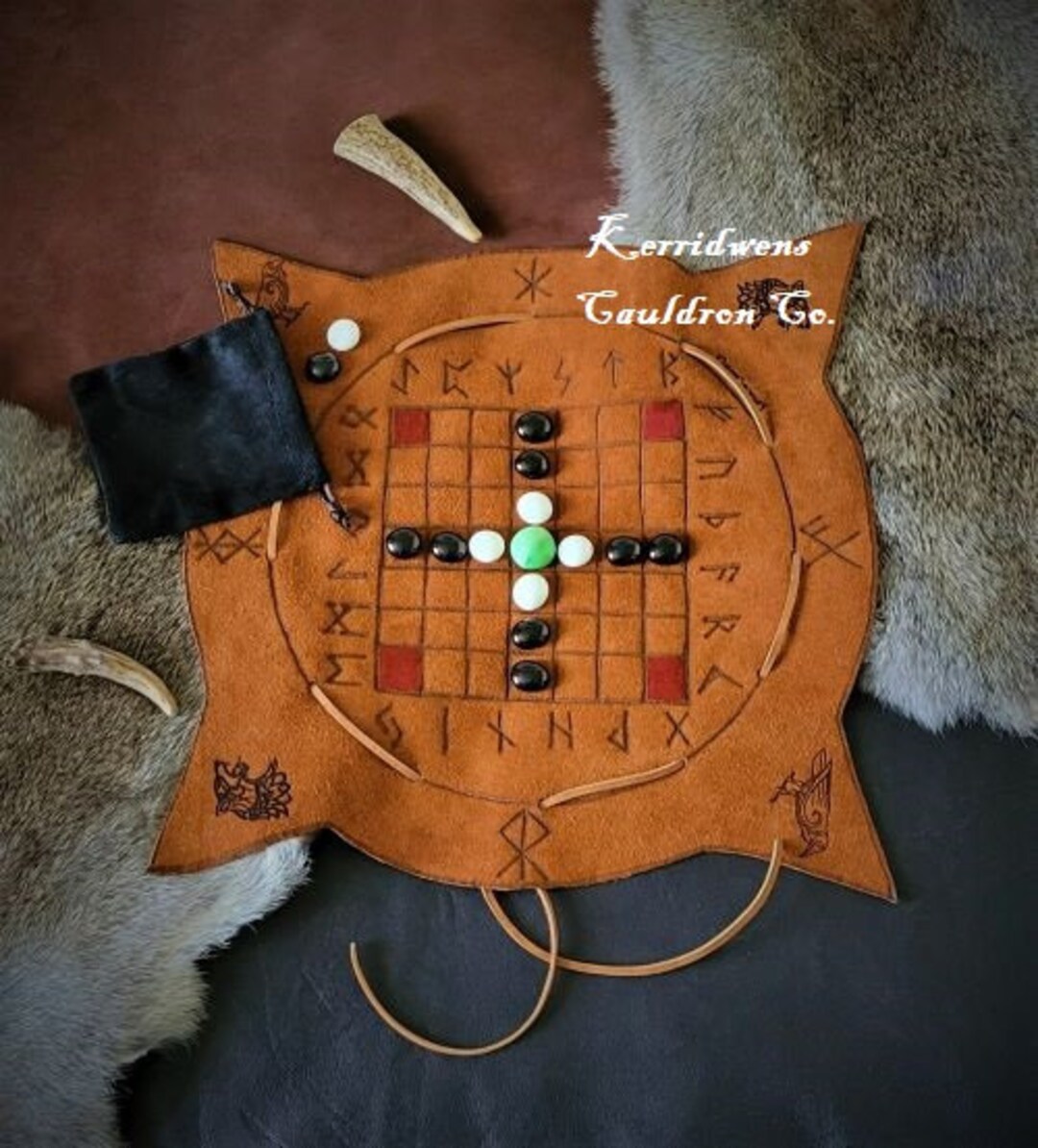 Hnefatafl Game, Brandubh Game, Tafl Game, Suede Leather Board ...
