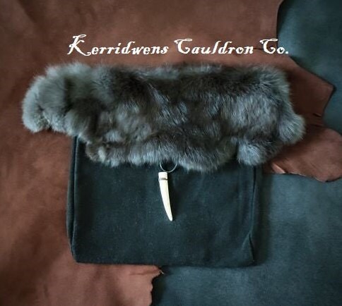 Hedgewitch Black Suede Leather Rabbit Belt Bag Witches Belt - Etsy