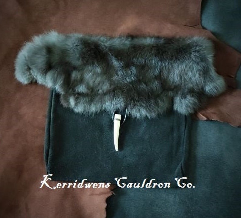 Hedgewitch Black Suede Leather Rabbit Belt Bag Witches Belt - Etsy