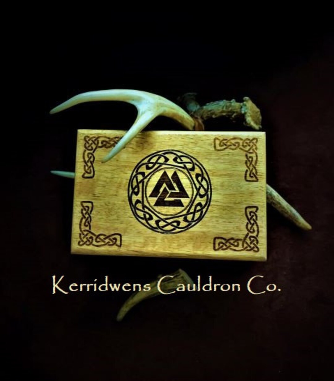 Viking Valknut Box, Celtic Knot, Runes Box, Pagan, Jewelry Box, Ogham ...
