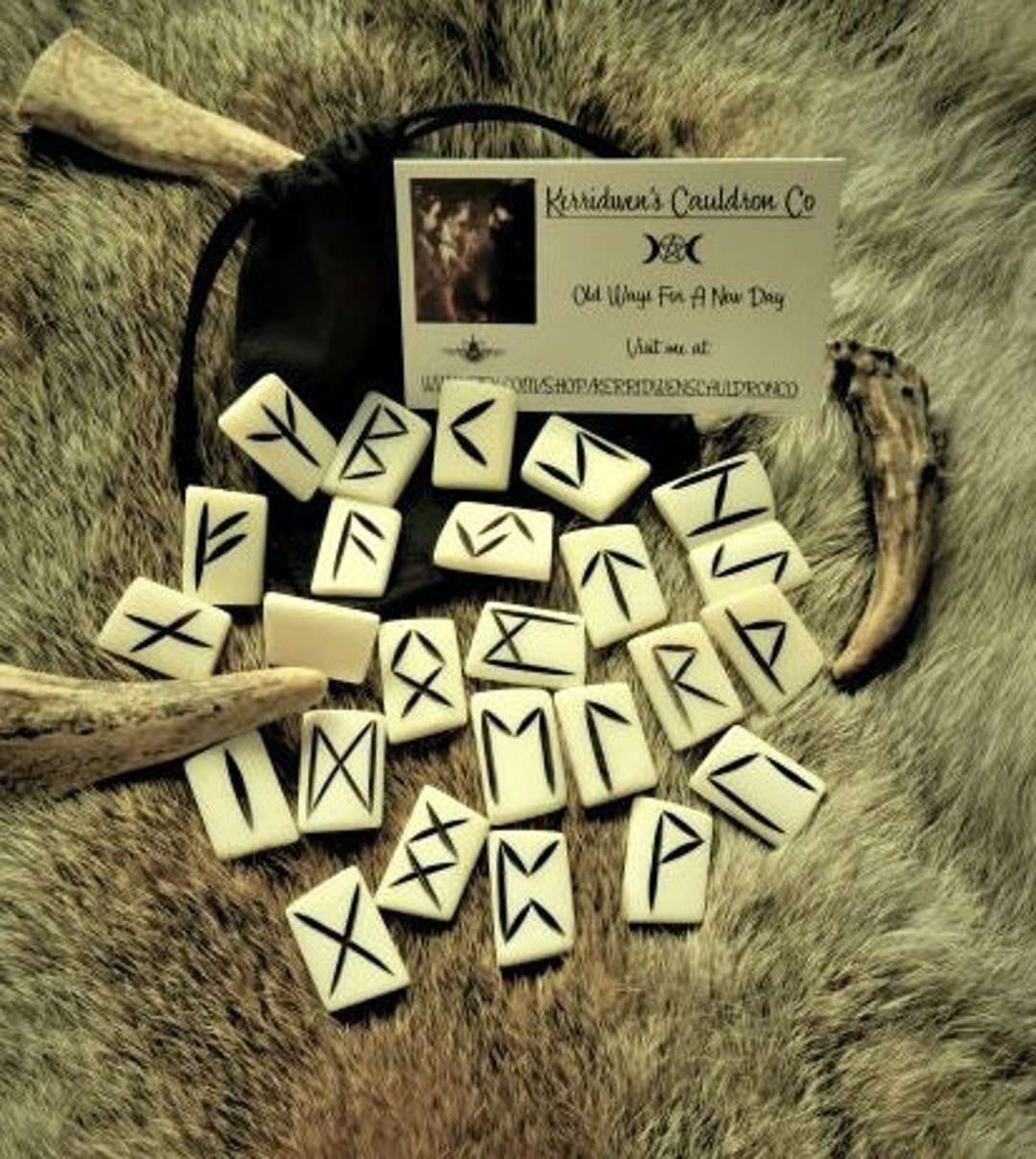 Elder Futhark Runes Ox Bone Ásatrú Altar Odin Runic - Etsy