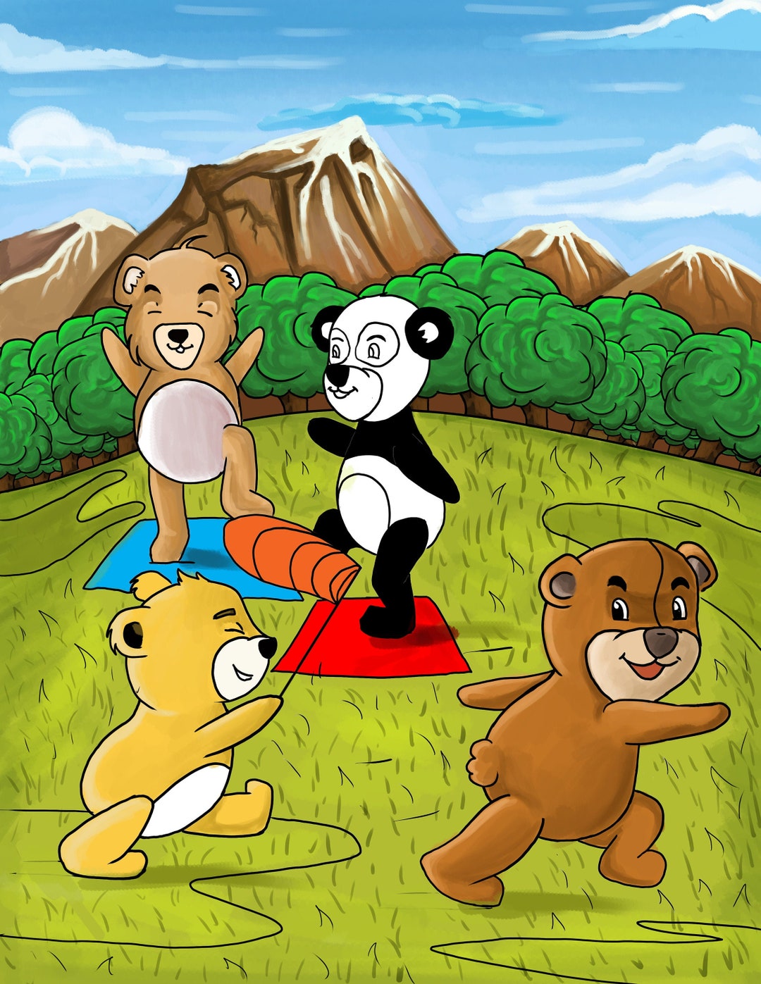 Digital Coloring Storybook Struggles the Bear and the Cub's Day Picnic ...