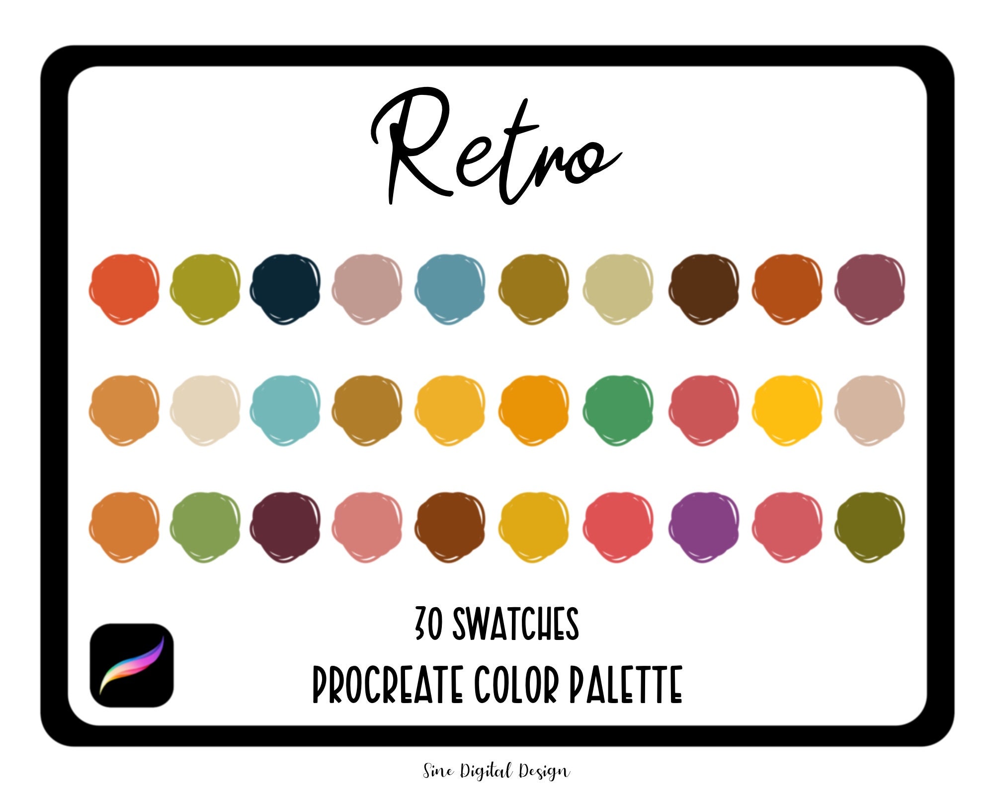 150 Retro Color Palette Procreate Bundle iPad Procreate Digital Color ...