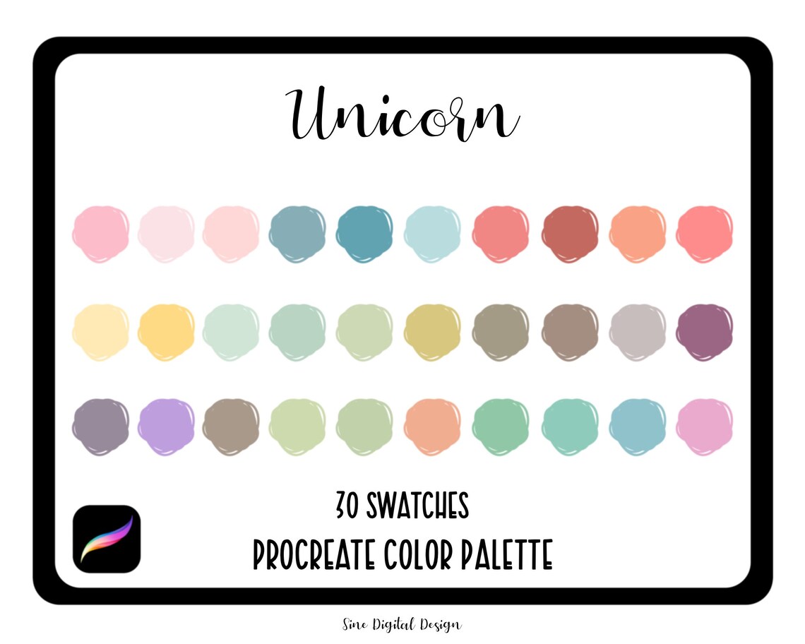 Unicorn Color Palette For Procreate App Pastel Color Palette | Etsy