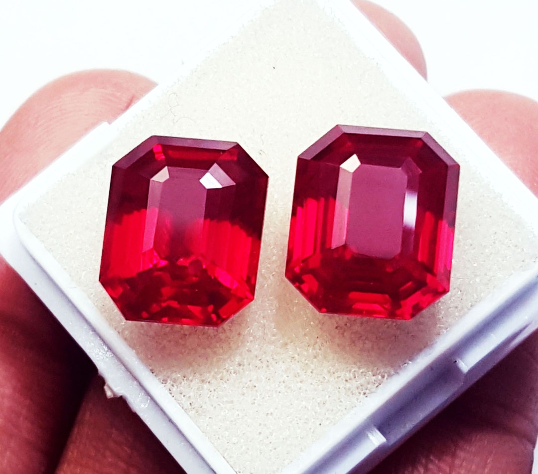 Radiant Cut Natural Ruby 8 to 10 Ct Pair Loose Gemstone Certified ...