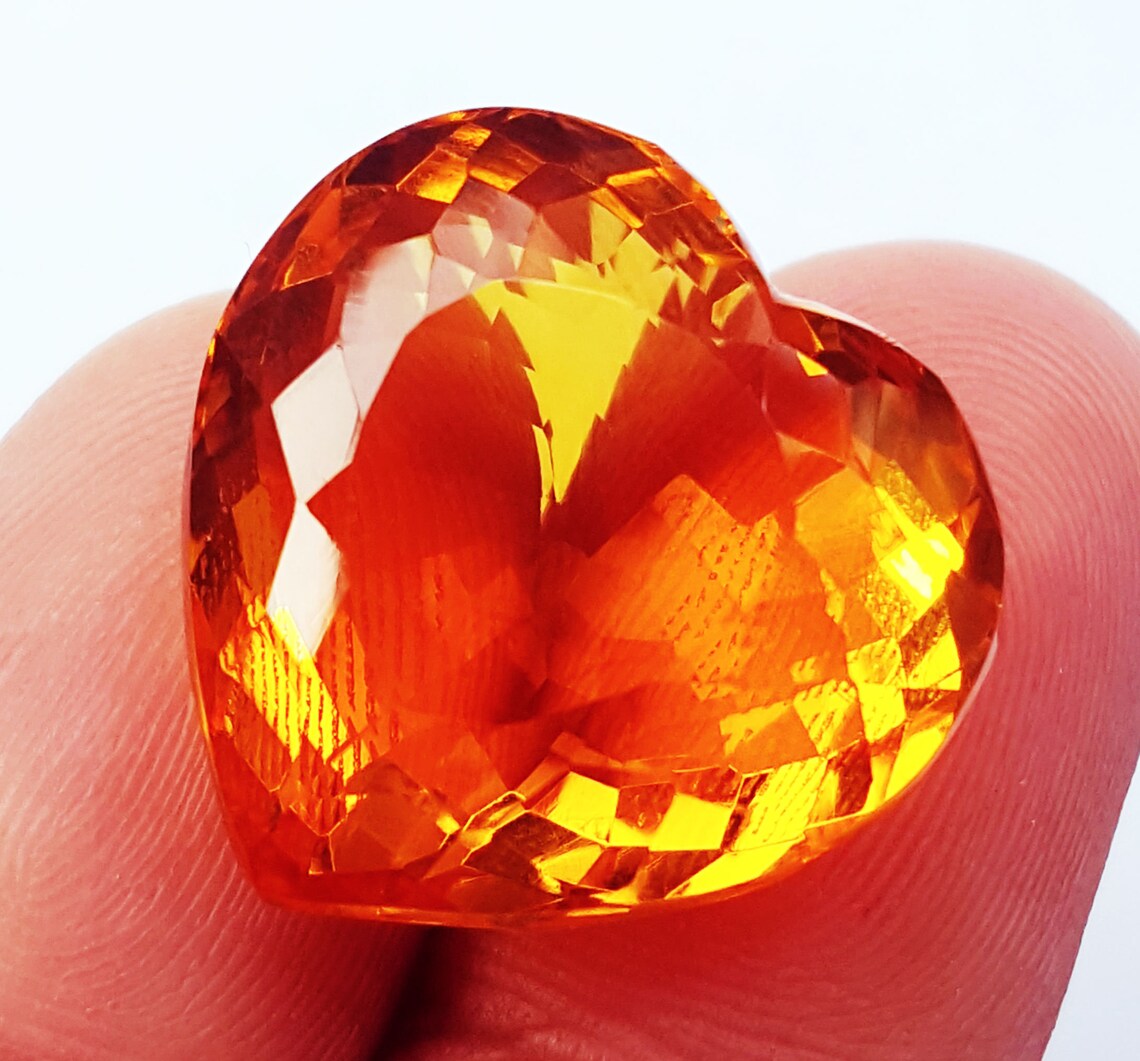 Certified Natural Citrine Heart Shape Loose Gemstone 25 to 30 - Etsy