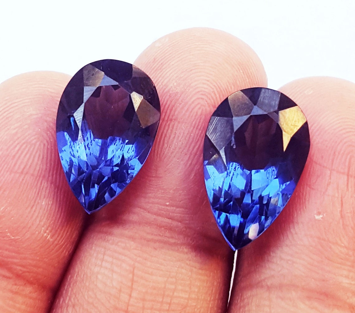 Loose Natural Tanzanite Pair Pear Shape Gemstone Certified 8 - Etsy