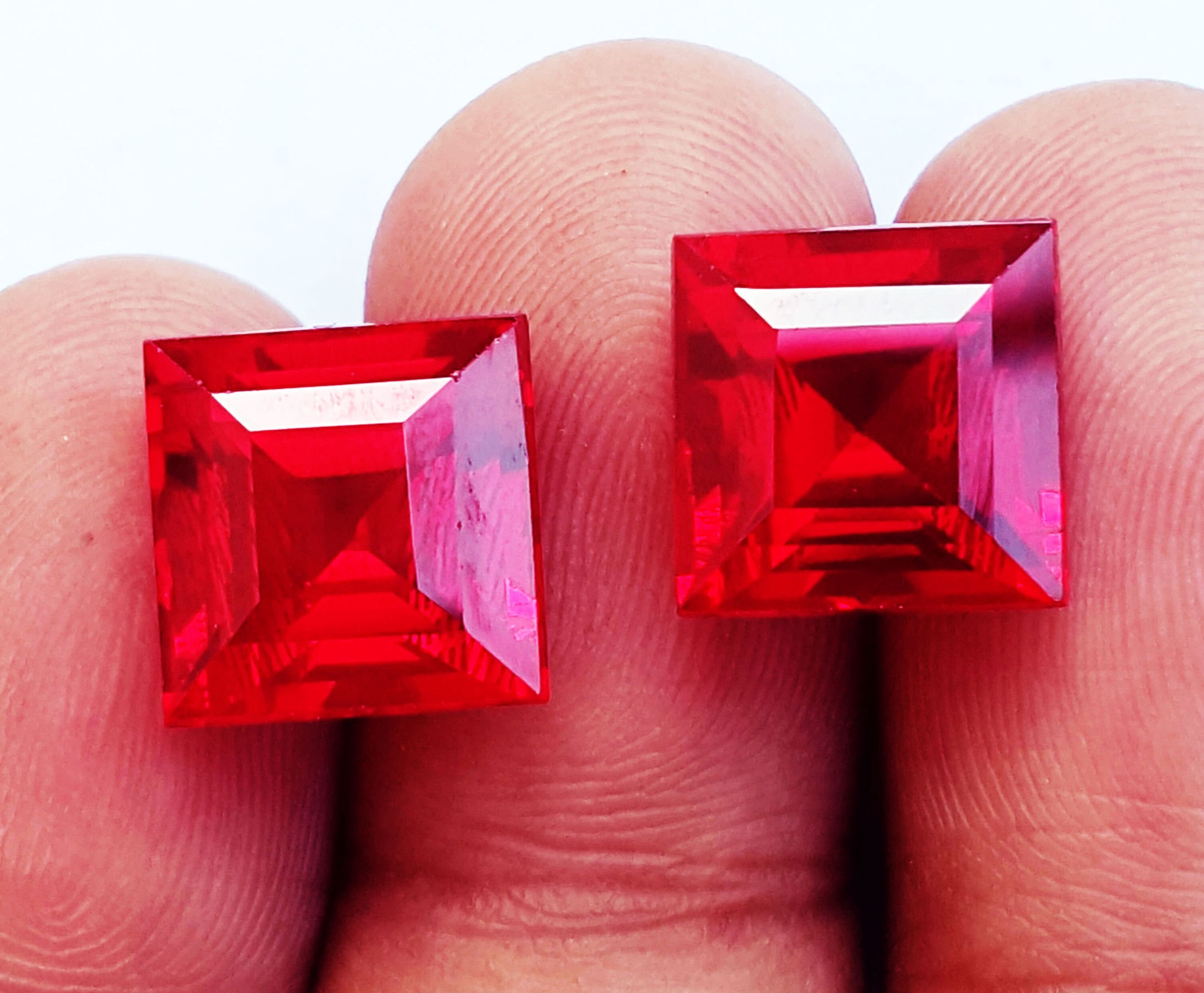 Loose Gemstone 8 to 10 Ct Natural Ruby Square Shape Pair - Etsy UK