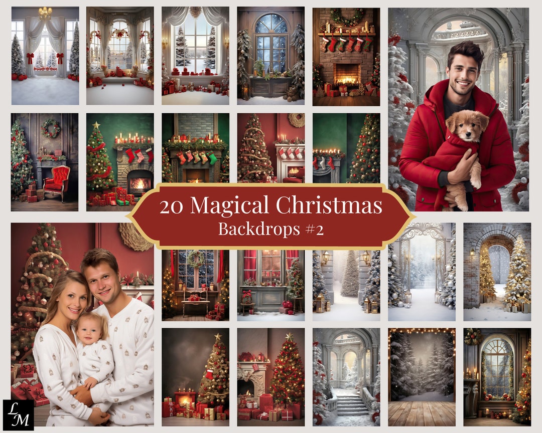 Christmas Arches & Doorway Snowy Vertical Backdrops Digital Download ...