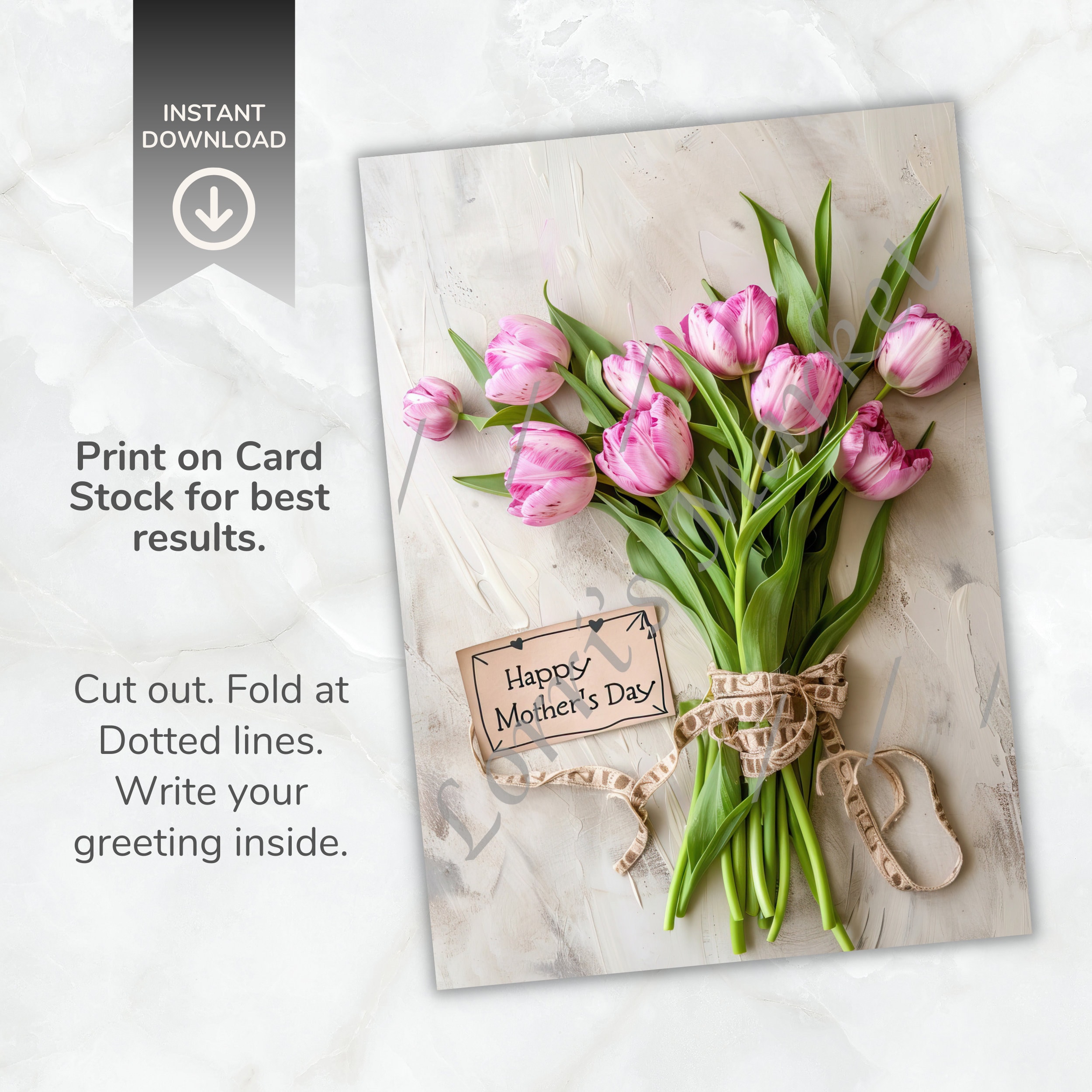 Printable Mother's Day Card Digital Download: Floral Greeting Card for ...