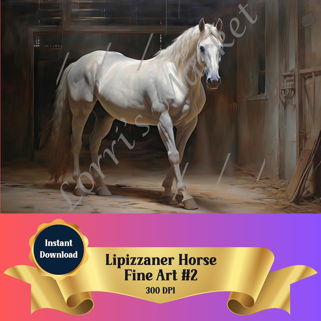 Lipizzaner Horse Fine Art Print Digital Download: Wall Decor, Living Room, Bedroom, Office, High ...