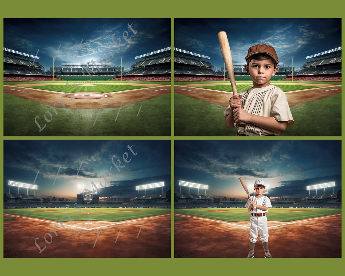Realistic Baseball Stadium Backdrops Digital Download: 10 Items for ...