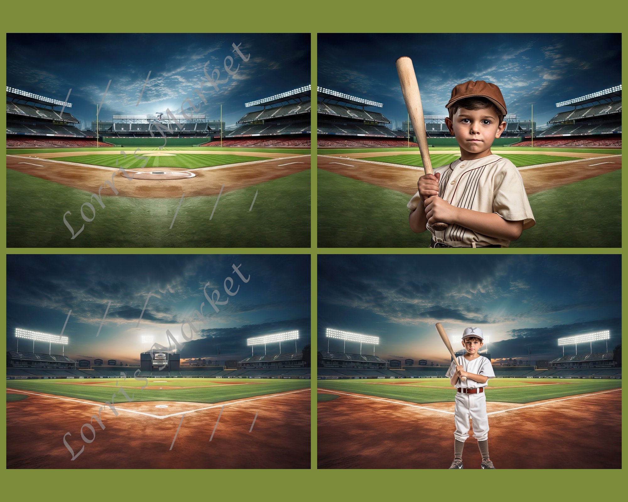Realistic Baseball Stadium Backdrops Digital Download: 10 Items for ...