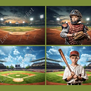 Realistic Baseball Stadium Backdrops Digital Download: 10 Items for ...