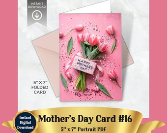 Printable Mother's Day Card Digital Download: Floral Greeting Card for ...