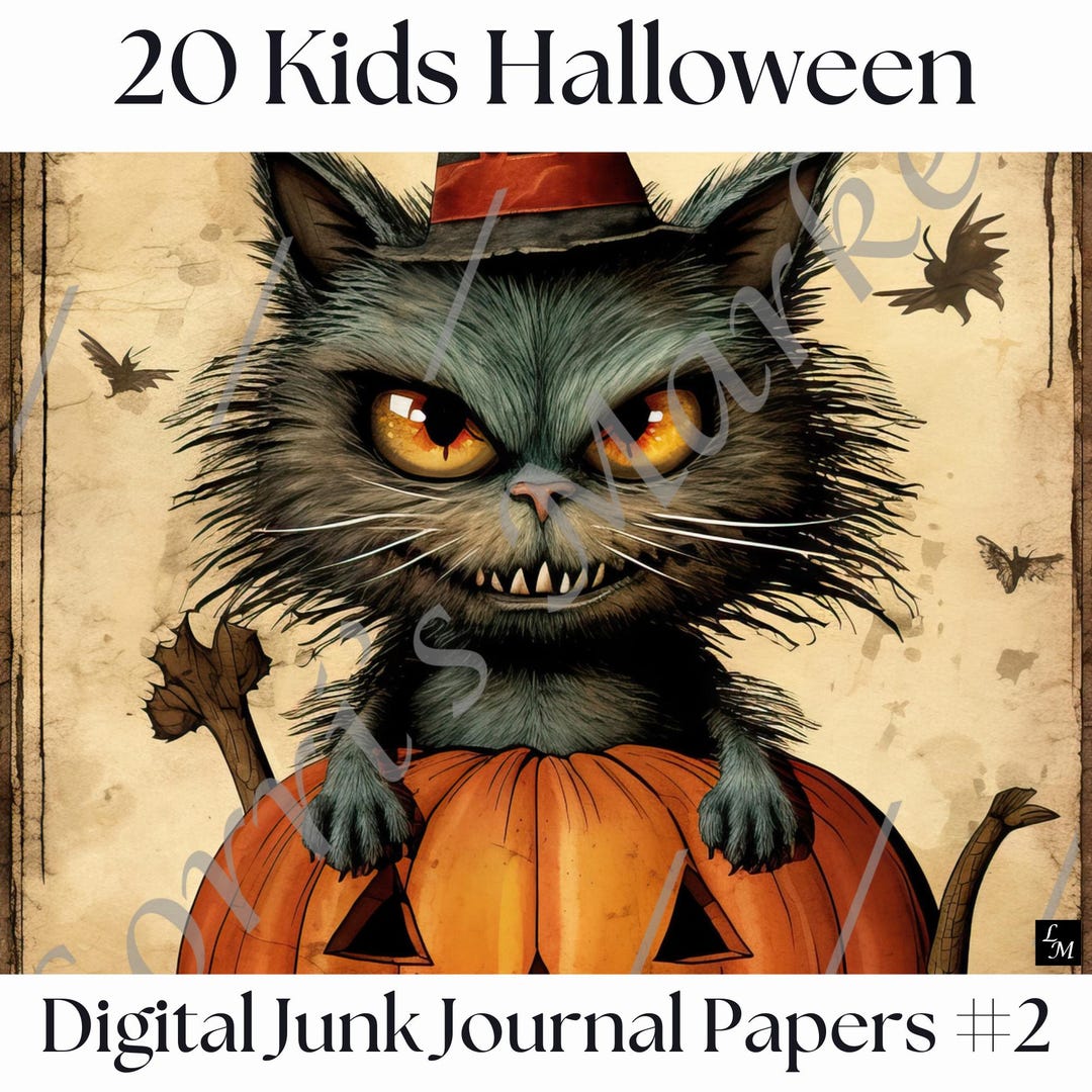 Spooky Kids Halloween Junk Journal Pages Digital Download: Scary Papers ...